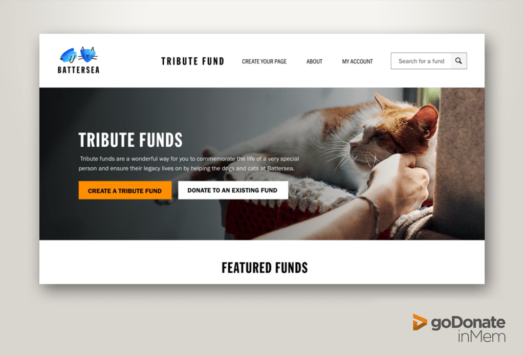 Tribute Fund Platforms for Battersea D&C's Home / goDonate