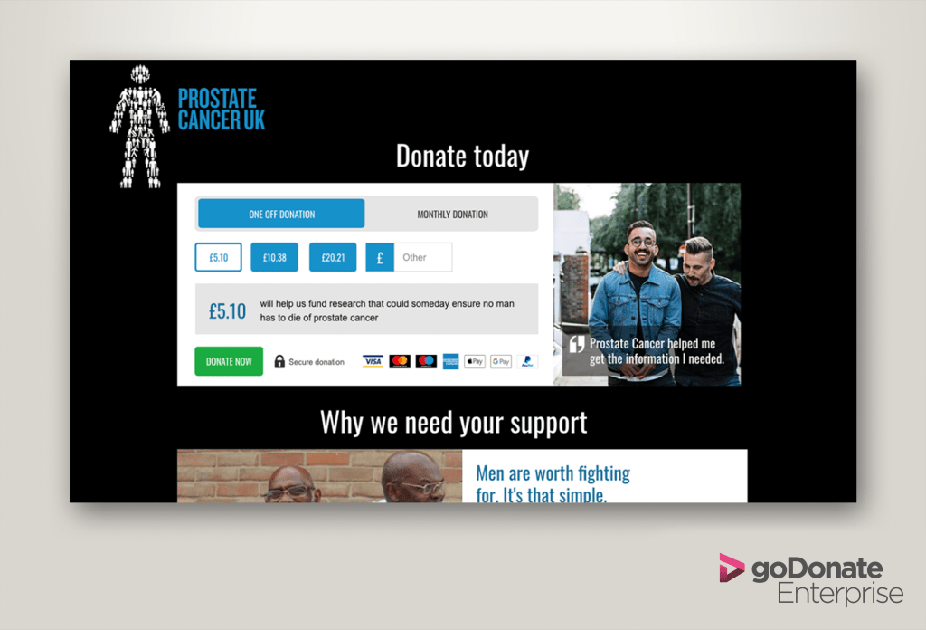 Online Giving Solutions for Prostate Cancer UK